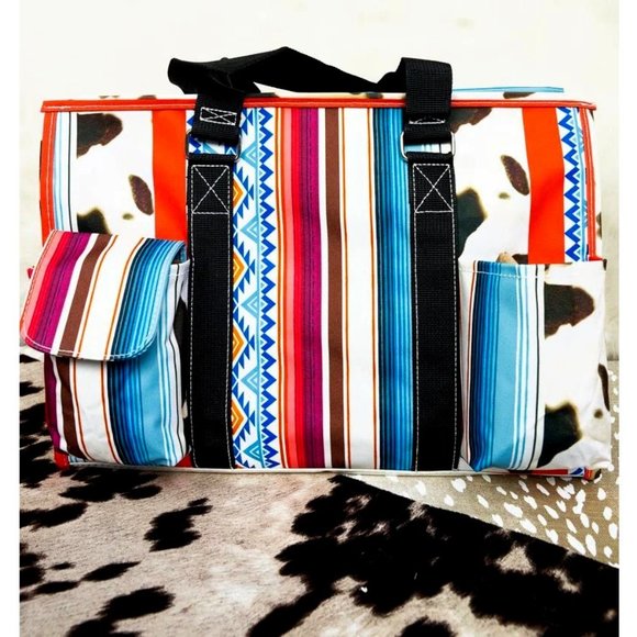 Ngil | Bags | Canvas Utility Tote Bag Red Blue Multi Southwestern ...